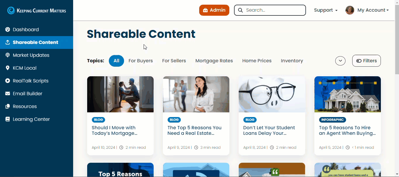 How to Share Content to your Website